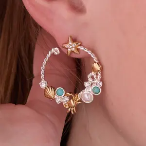 ALEX AND ANI Whimsical Seaside Rope Hoop Earring