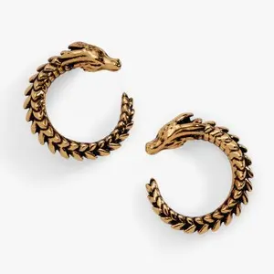 ALEX AND ANI House Of The Dragon Syrax Front To Back Hoop Earrings - Gold