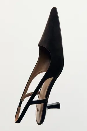 H&m Kitten-heeled Slingbacks - Dark Brown