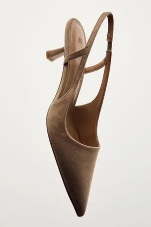 H&M Kitten-heeled Slingbacks With Pointed Toe