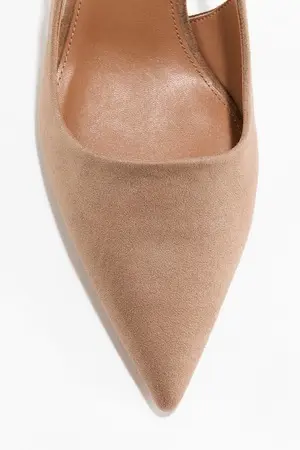 H&M Kitten-heeled Slingbacks With Pointed Toe