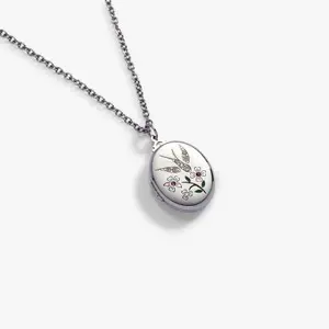 ALEX AND ANI Birds Of A Feather Locket Pendant Necklace