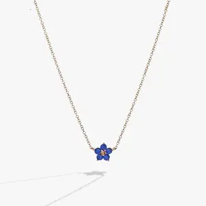 ALEX AND ANI Crystal Forget-me-not Flower Necklace - Gold
