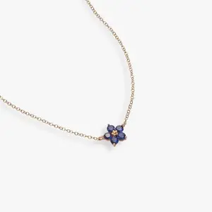 ALEX AND ANI Crystal Forget-me-not Flower Necklace