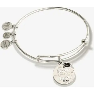 ALEX AND ANI 'the Tassel Was Worth The Hassle' Graduation Charm Bangle Silver