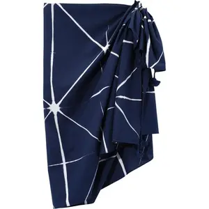 Echo Shibori Sarong And Bag - Indigo