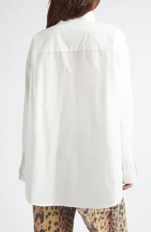 R13 Stand Collar Boyfriend Button-up Shirt