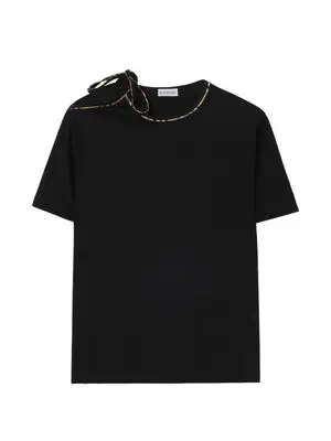Burberry Check Bow Cotton T-shirt - Multicolor