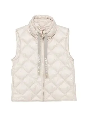 Max Mara Sleeveless Quilted Vest With High Neck And Drawstring - Multicolor