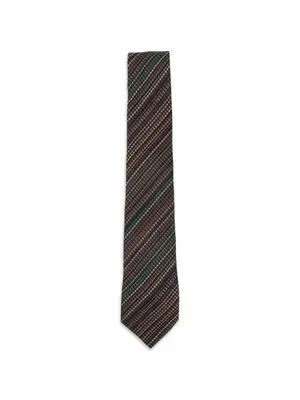 Paul Smith Signature Stripe Silk And Wool Houndstooth Neck Tie - Multicolor