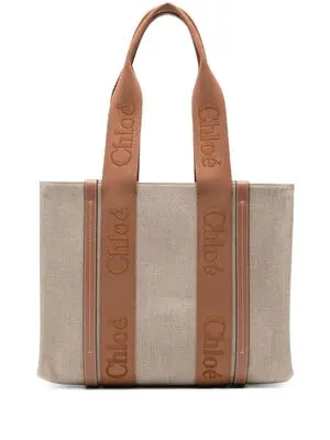 Chloé Woody Linen Tote Bag - Multicolor