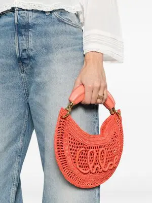 Chloé Summer Banana Raffia Mini Hobo Bag - Multicolor