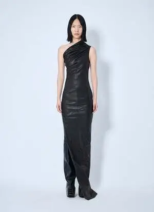 Rick Owens Athena Gown Asymmetrical One-shoulder Maxi Dress - Black