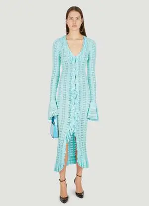 Blumarine Pointelle Knit Frilled Dress