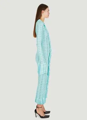 Blumarine Pointelle Knit Frilled Dress