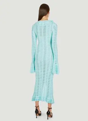 Blumarine Pointelle Knit Frilled Dress