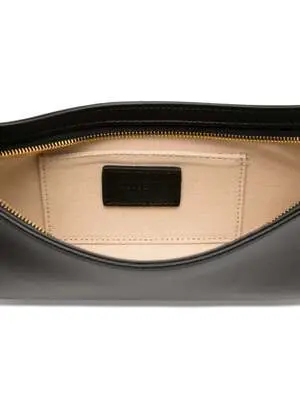 Jacquemus Le Bisou Perle Shoulder Bag In Croc-embossed Leather - Black
