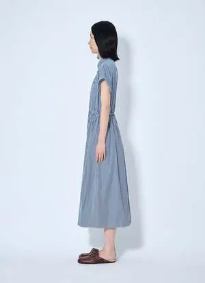 Miu Miu Vertical Stripe Poplin Midi Dress