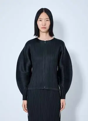 Issey Miyake Pleated Zip-up Top