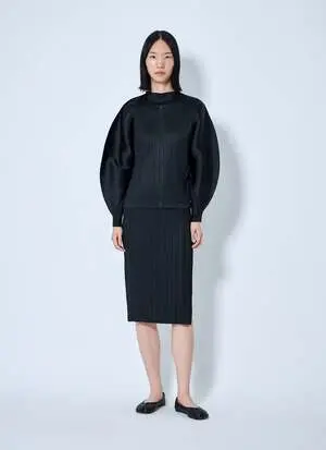 Issey Miyake Pleated Zip-up Top