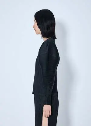 Issey Miyake Pleated Zip-up Top