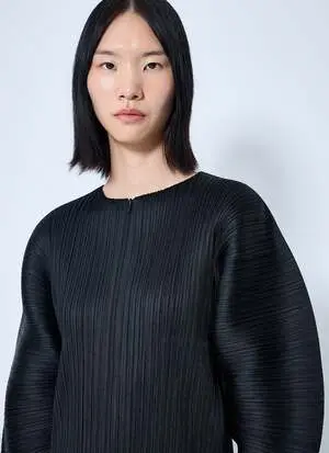 Issey Miyake Pleated Zip-up Top