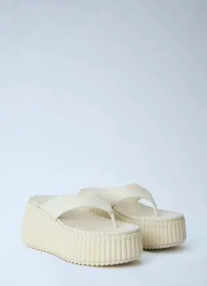 Chloé Nama Wedge Sandals With Platform Sole - White
