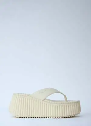 Chloé Nama Wedge Sandals With Platform Sole - White
