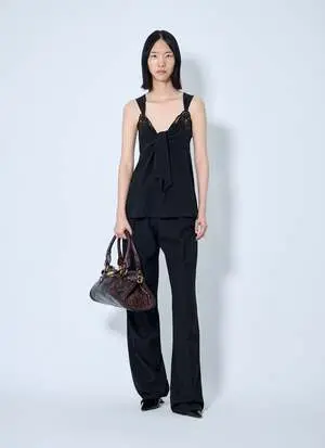 Chloé Lace-trimmed Silk Crêpe Camisole - Black