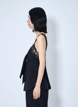 Chloé Lace-trimmed Silk Crêpe Camisole - Black