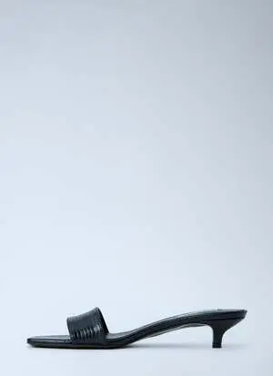 TOTEME Slim Lizard-embossed Open Toe Sandals - Black