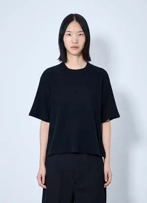 Rick Owens Cropped Cotton Jersey T-shirt - Black