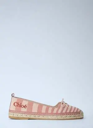 Chloé Isla Striped Canvas Espadrilles - Pink