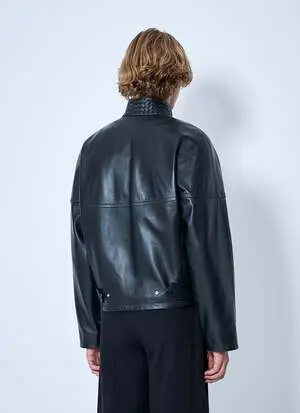 Bottega Veneta Intrecciato Leather Blouson Jacket