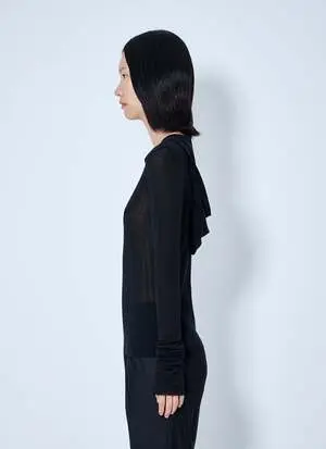 Rick Owens Long Sleeve Hooded Fine Knit Top