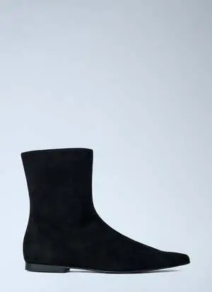 TOTEME Zipped Suede Chelsea Boots - Black
