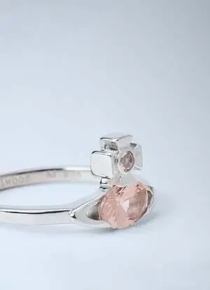 VIVIENNE WESTWOOD Allie Ring With Central Stone And Orb Accent In 925