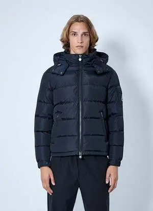 Moncler MONCLER Maya Matte Short Down Jacket With Detachable Hood Blue