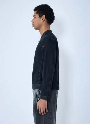 DIESEL® D-glory Denim Jacket With Stand Collar - Black