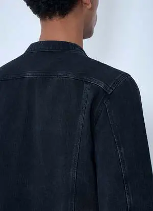 DIESEL® D-glory Denim Jacket With Stand Collar - Black