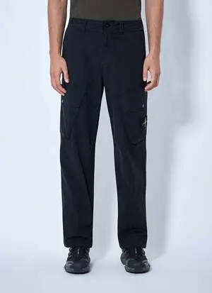 Stone Island Mid Rise Utility Cargo Trousers - Black