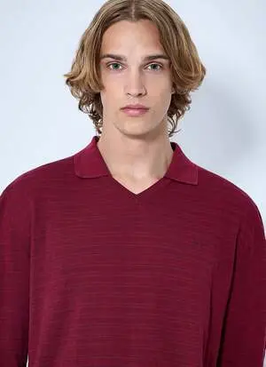 Miu Miu Striped V-neck Polo Shirt