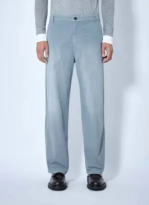 Miu Miu Steel Garment-dyed Twill Tailored Trousers - Gray