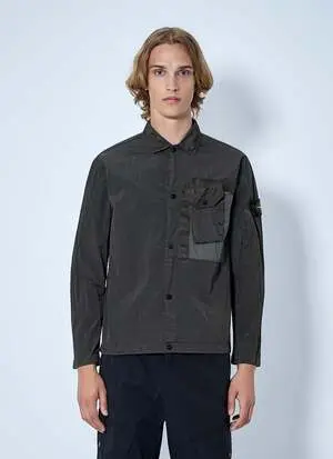 Stone Island Technical Overshirt With Patch Pocket - Gray