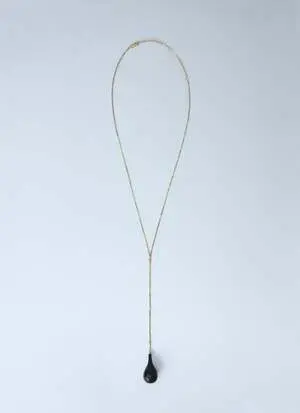 TOTEME Toteme Large Onyx Drop Necklace Black