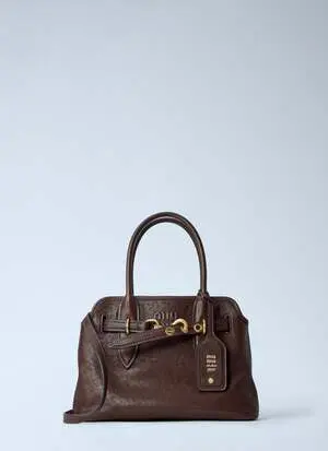 Miu Miu Adventure Nappa Leather Handbag - Brown