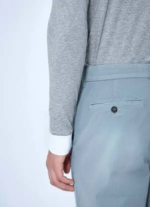 Miu Miu Long Sleeve Knit Sweater With Contrast Collar And Cuffs