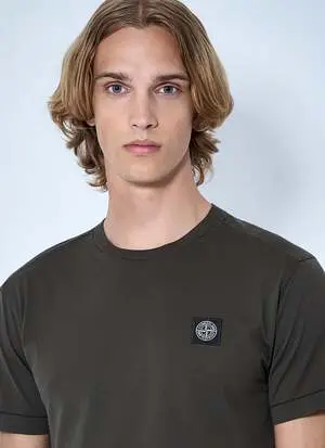 Stone Island Logo Motif Cotton T-shirt