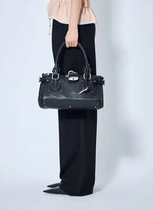 Chloé Paddington Full-grain Leather Shoulder Bag - Black