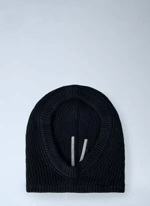 Rick Owens Ribbed Knit Tower Hood - Black